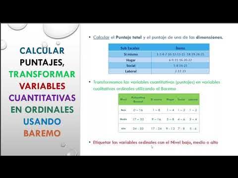 Calcular puntajes y transformar variables cuantitativas en ordinales usando JAMOVI - YouTube