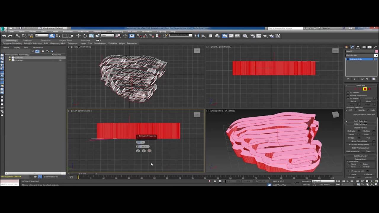 3Ds Max Golgi Body Model SciVis Project Tutorial - YouTube