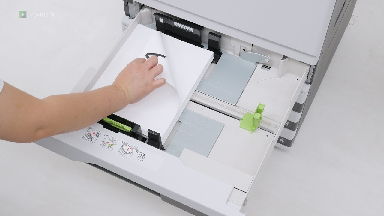 MX930/CX930/CX931/XC9325/XC9335—Loading the 520-sheet tray - YouTube