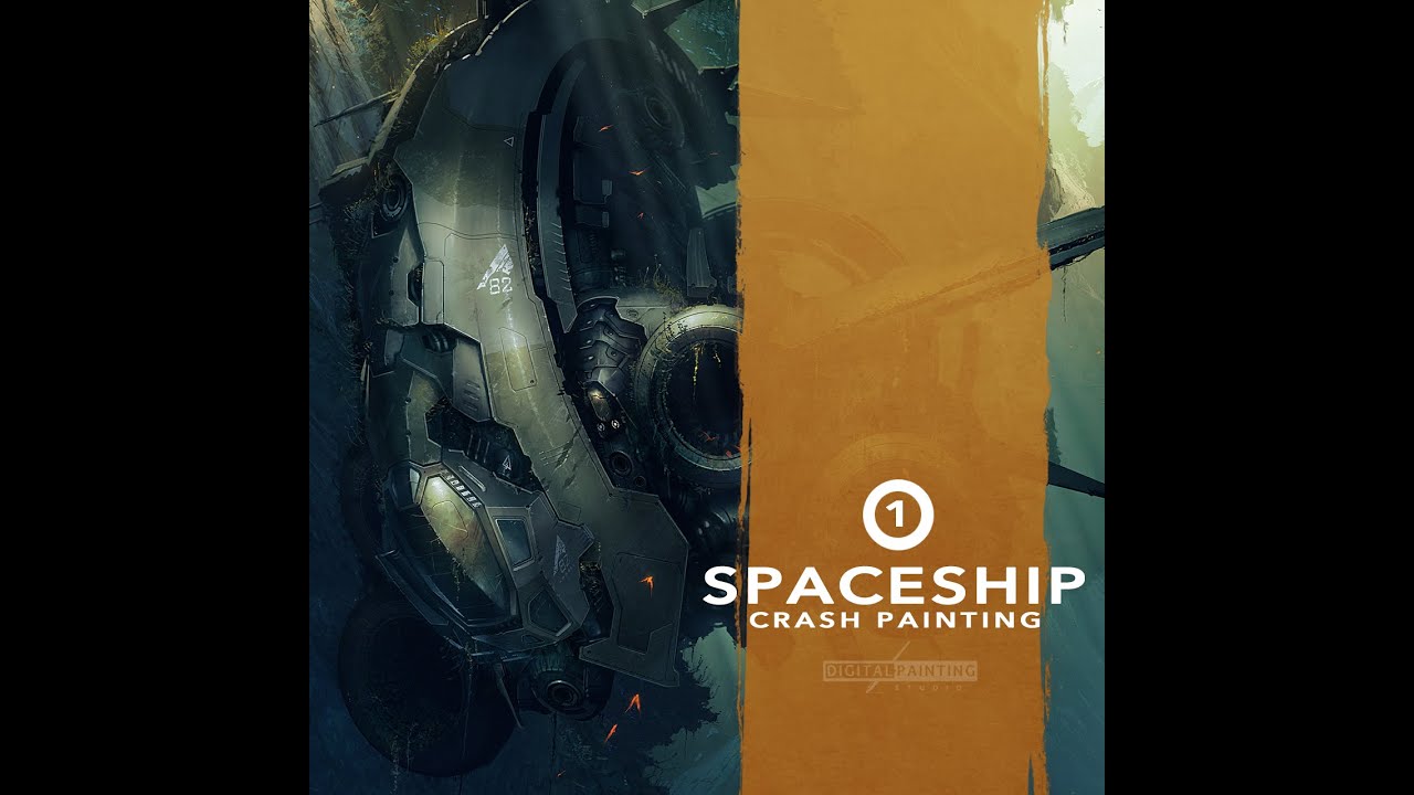 Concept Art Tutorial: Spaceship Crash Painting - Part 1 - YouTube