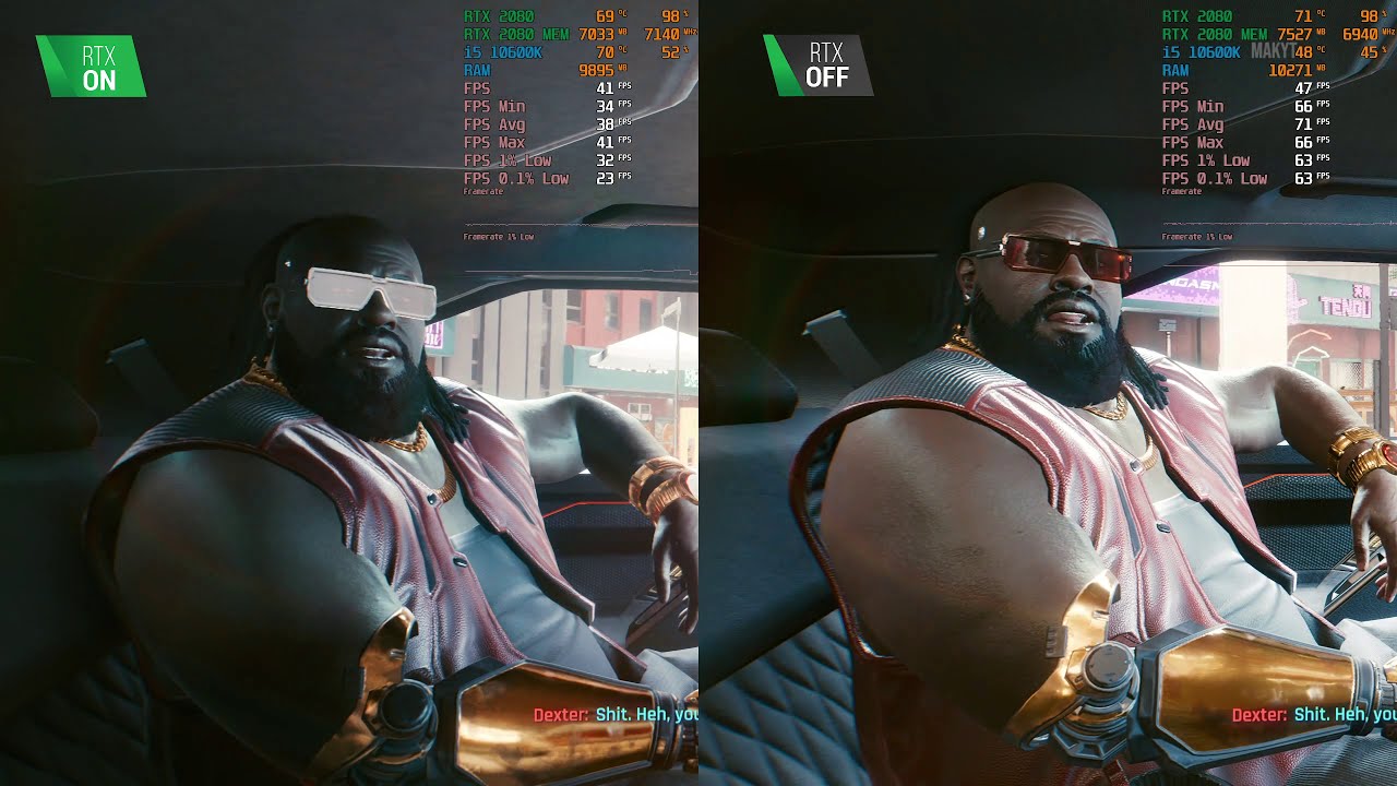 Cyberpunk 2077 - RTX ON vs RTX OFF - RTX 2080 - YouTube