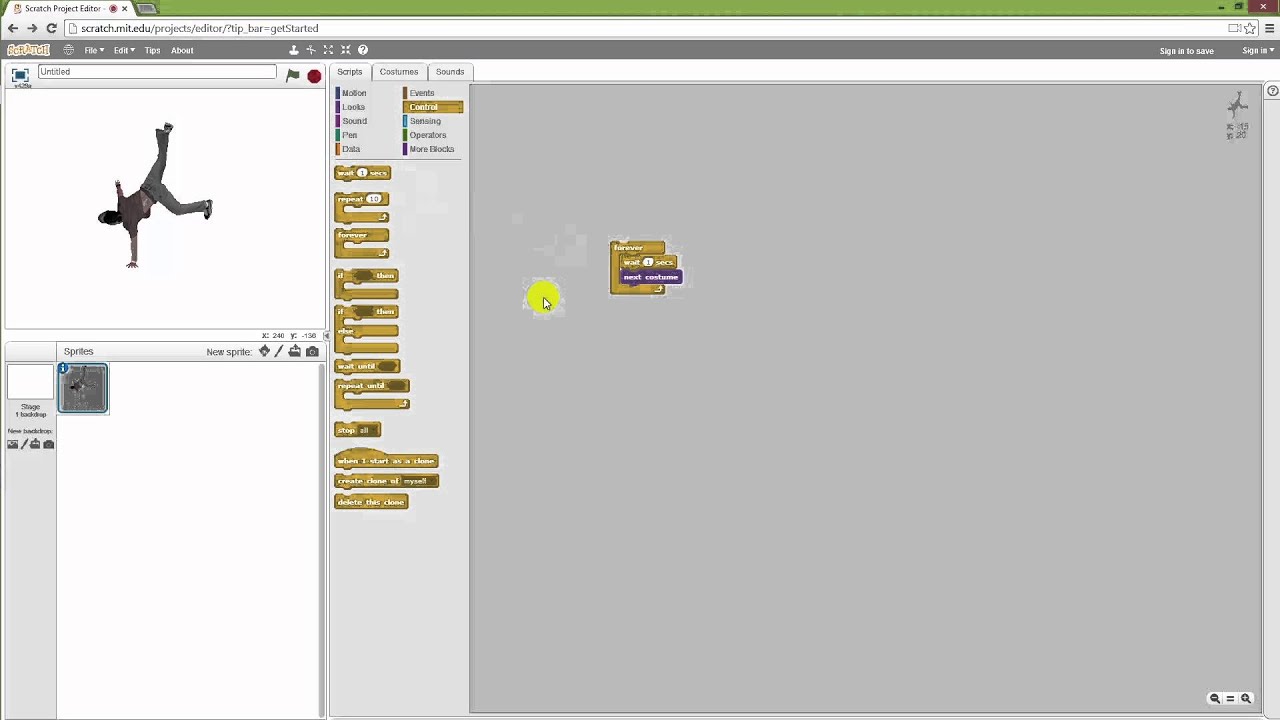 Scratch Make a Sprite Dance - YouTube