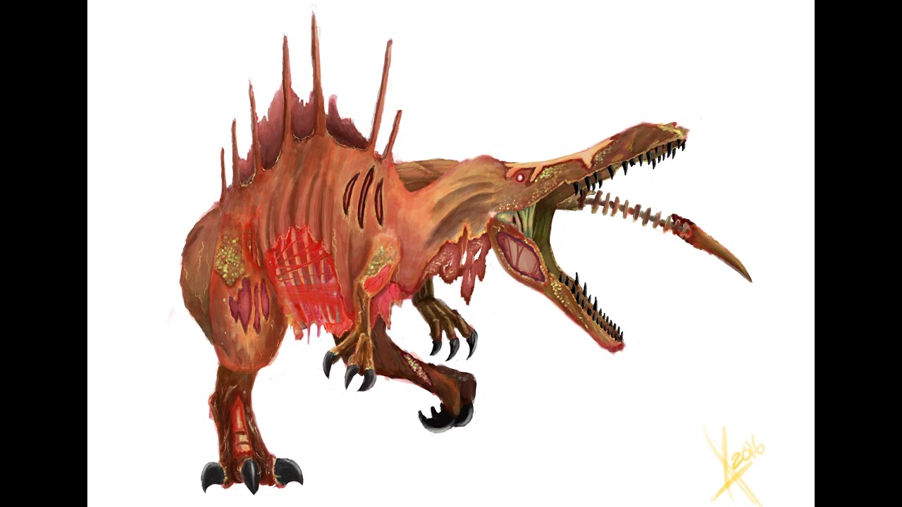 Zombie Spinosaurus speedpaint - YouTube
