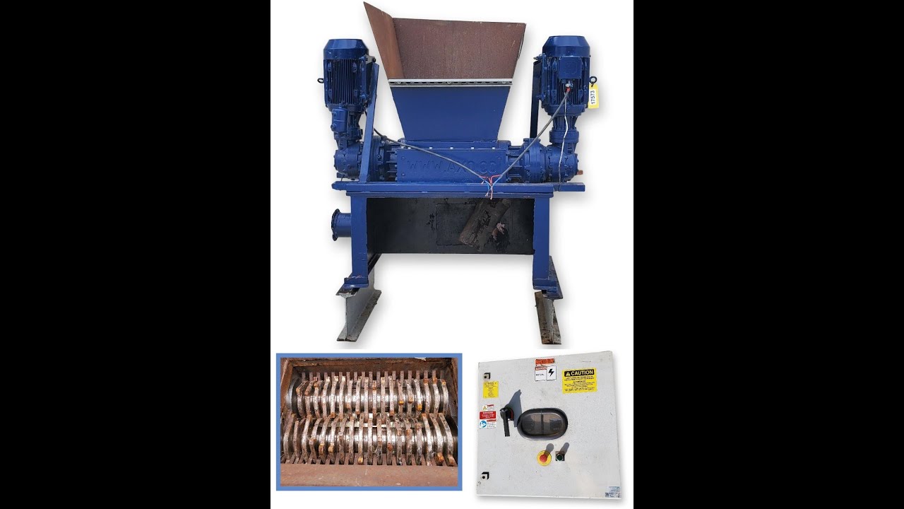 Used Axo Industrial Dual Two Shaft Shear Shredder - YouTube