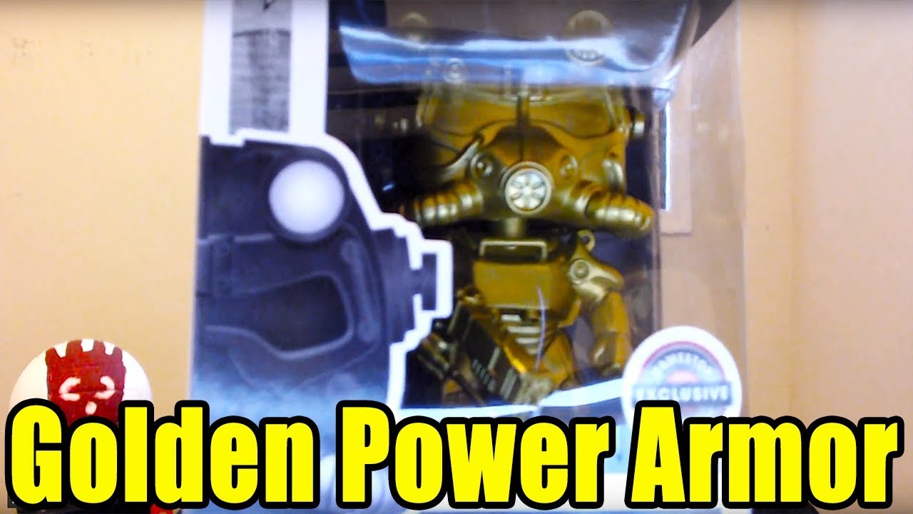 Rare Golden Power Armor Gamestop Exclusive #49 Pop Product Review ...