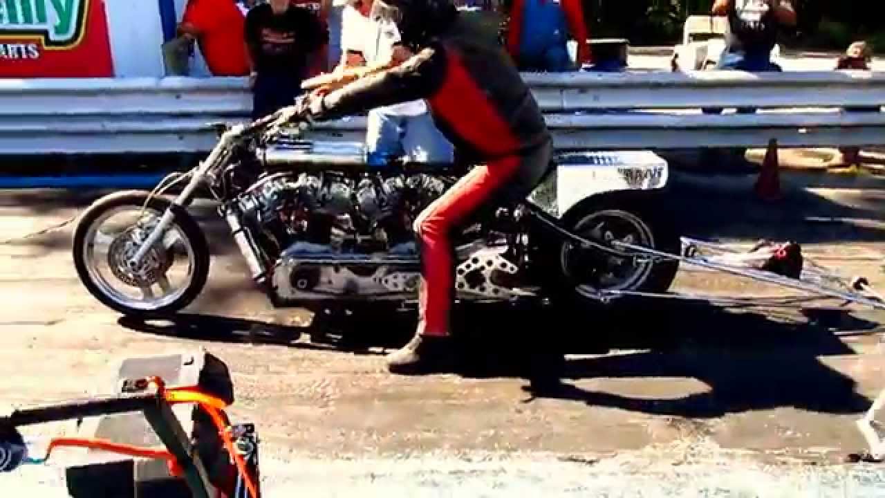 Red Roberts, Double Shovelhead drag-racer - YouTube