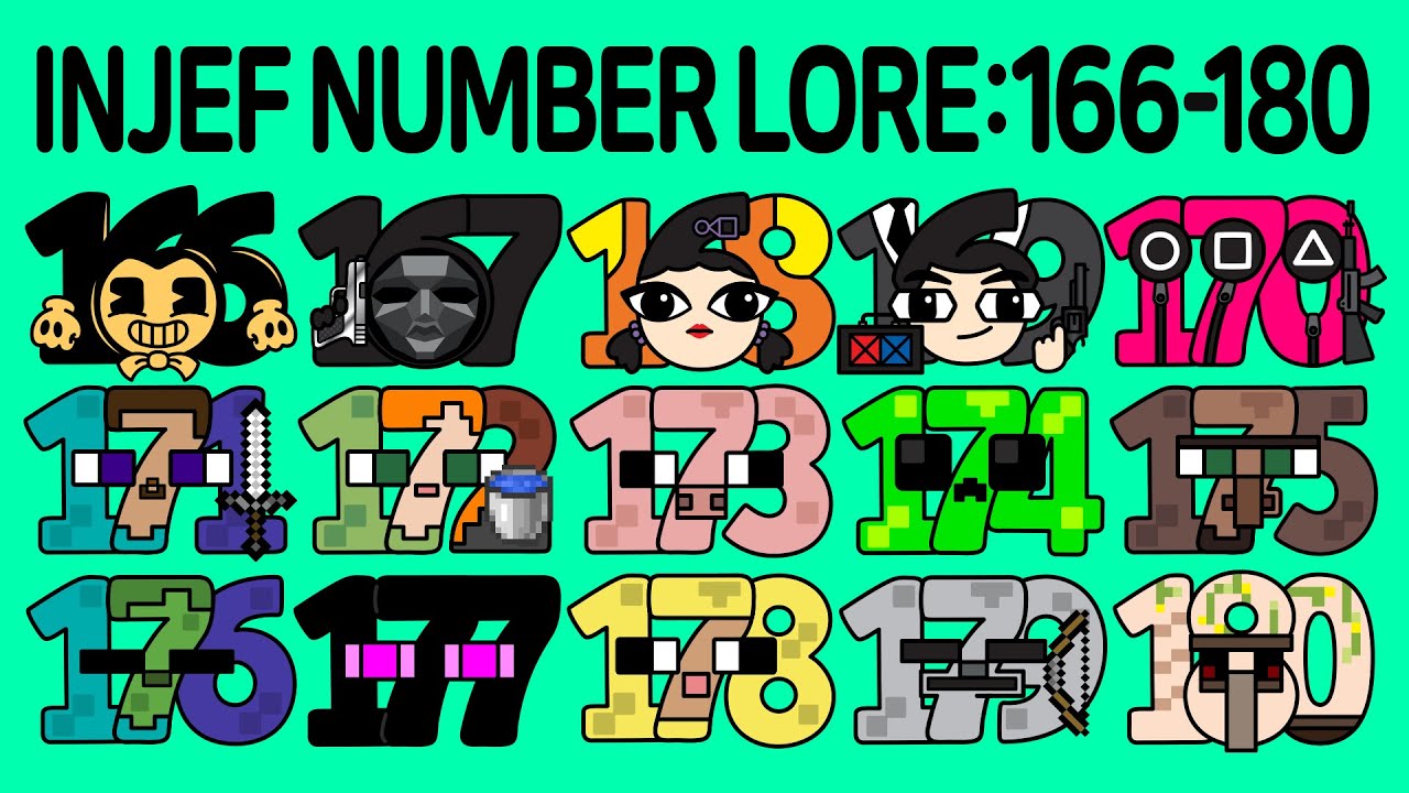 인제프 넘버로어 INJEF Number Lore (166-180)│Alphabet Lore meme - YouTube