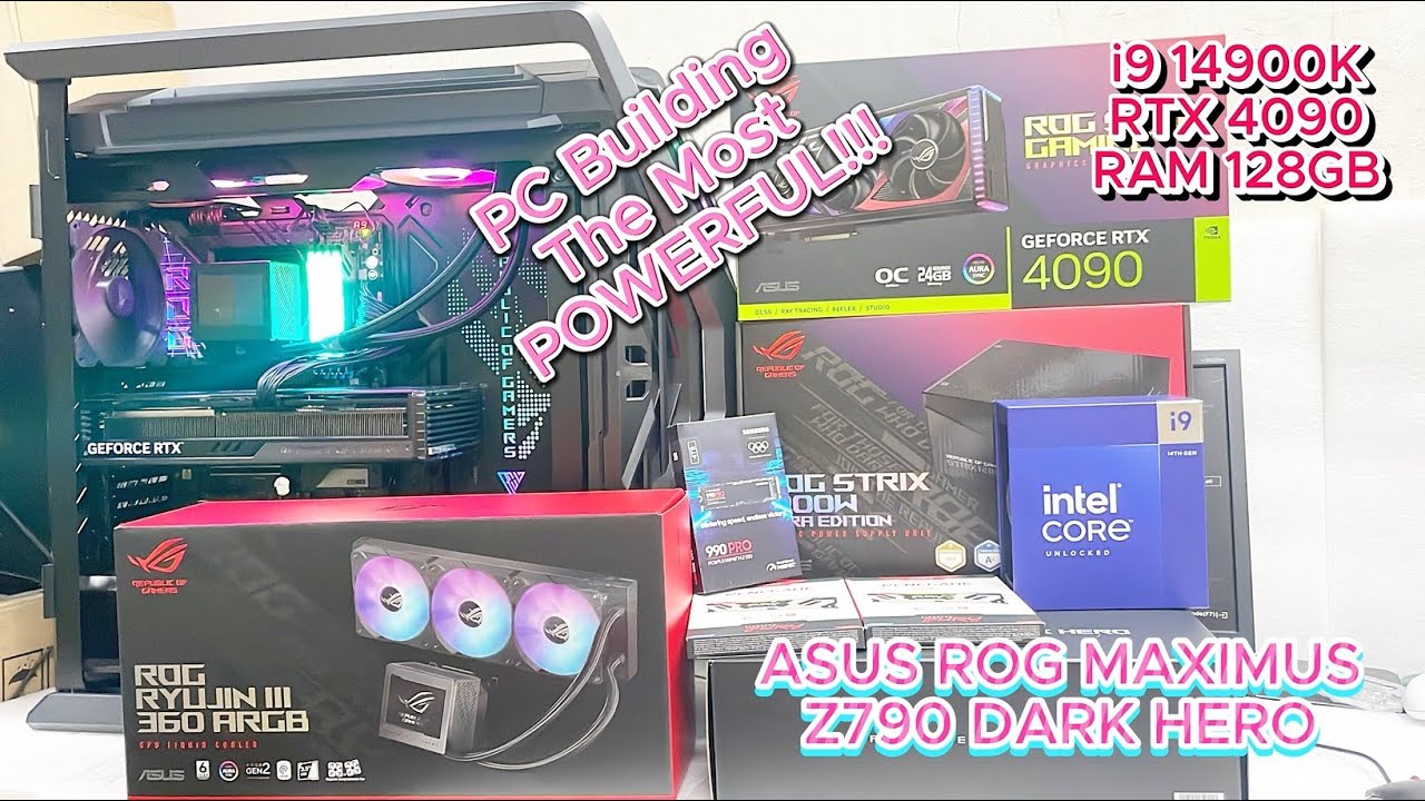 PC Building The Most POWERFUL i9 14900K RTX 4090 RAM 128GB | ROG ...