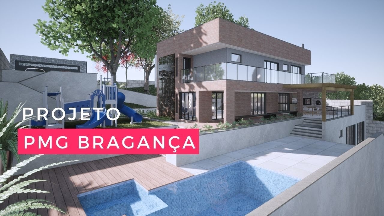 PROJETO CASA MODERNA COM VARANDA EM TERRENO COM DECLIVE 1500M2 - YouTube