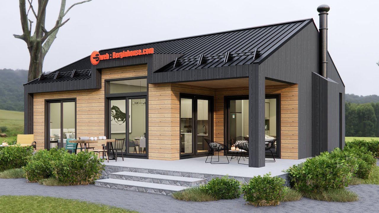 Small House Design | 2 Bedrooms | Unique Black Painted House - YouTube