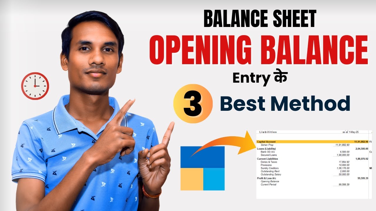Tally me opening balance kaise dale । Balance Sheet Opening Balance ...