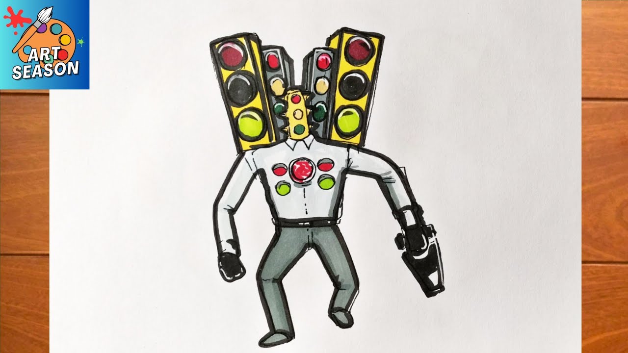 How to Draw Mecha Traffic Light Man Boss from Skibidi Toilet - YouTube