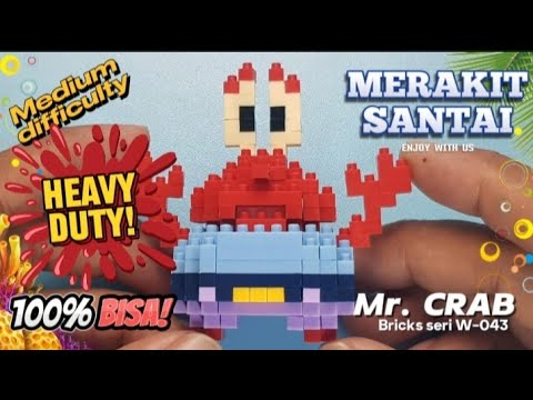Merakit santai lego bricks Mr. Crab seri W-043 - YouTube