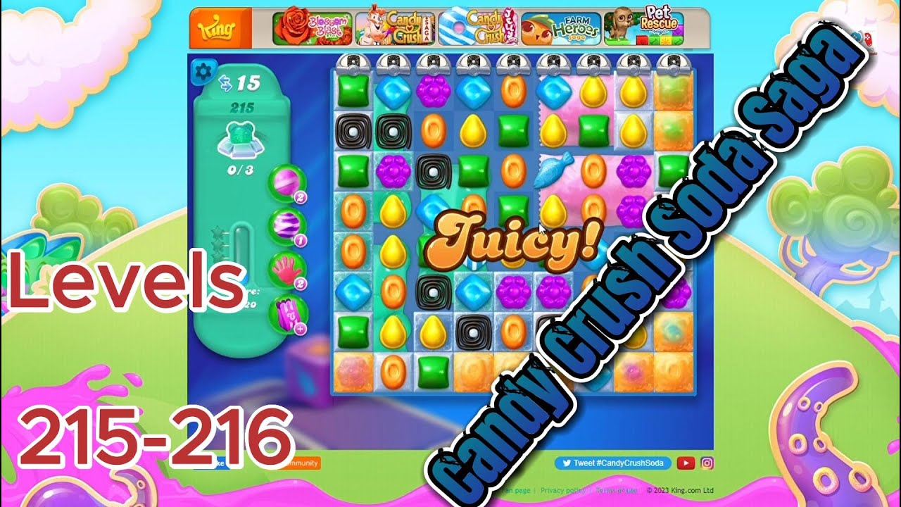 Candy Crush Soda Saga: Levels 215 & 216 | Crush the Challenges and ...