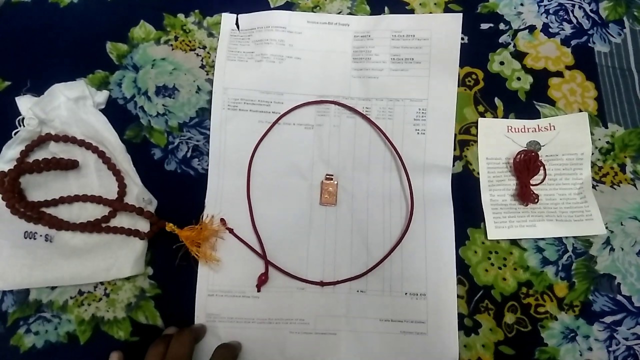 Isha shoppe _panchmukhi rudraksh mala+abhay sutra+ling bhairvi+pendent ...