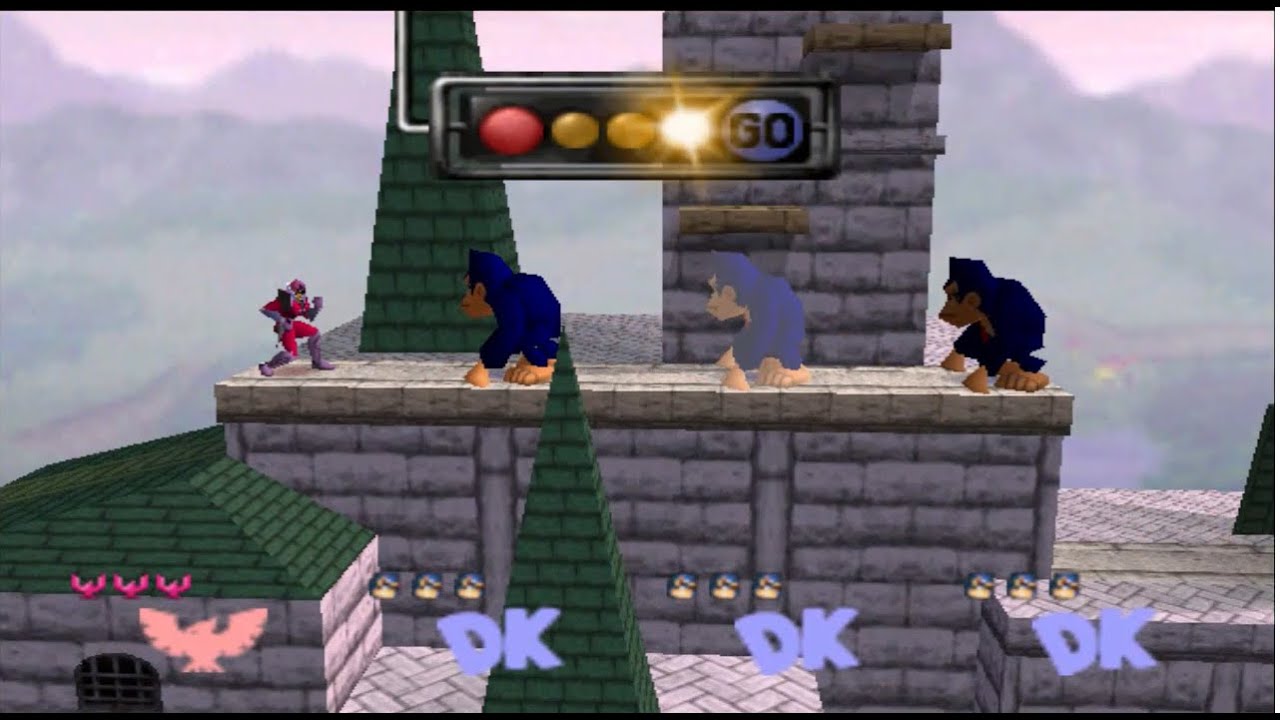 I play SUPER SMASH BROS N64: CAPTAIN FALCON VS 3 DONKEY KONG (NO ITEMS ...
