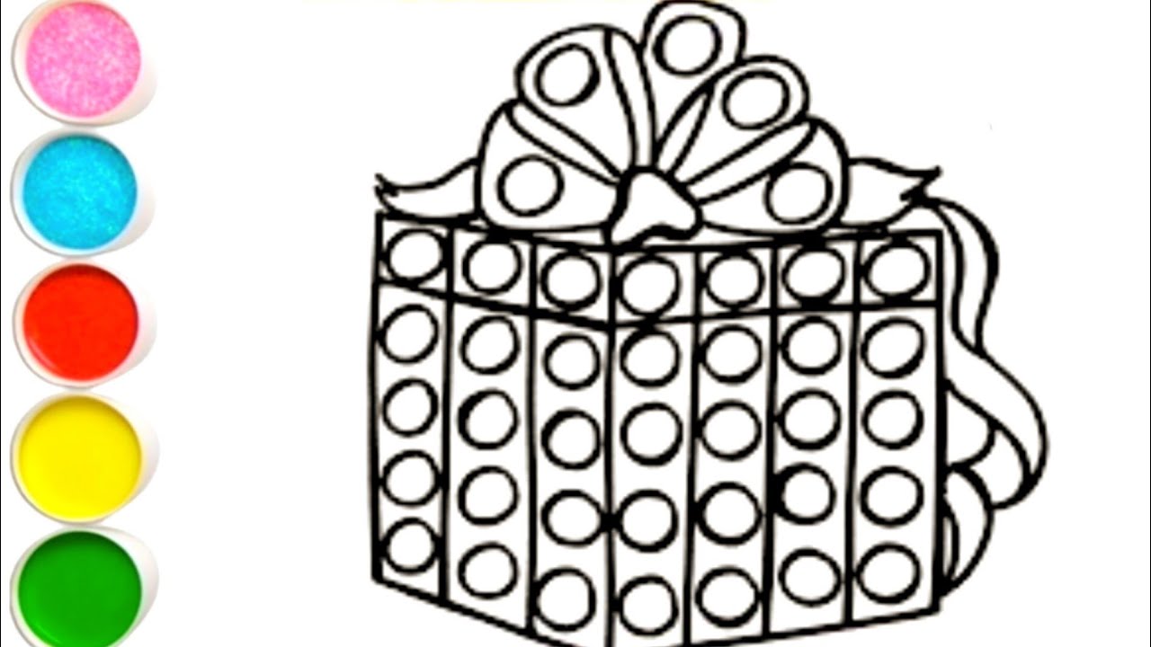 How to draw a Gift Box🎁 | Gift box drawing painting & coloring for kids ...