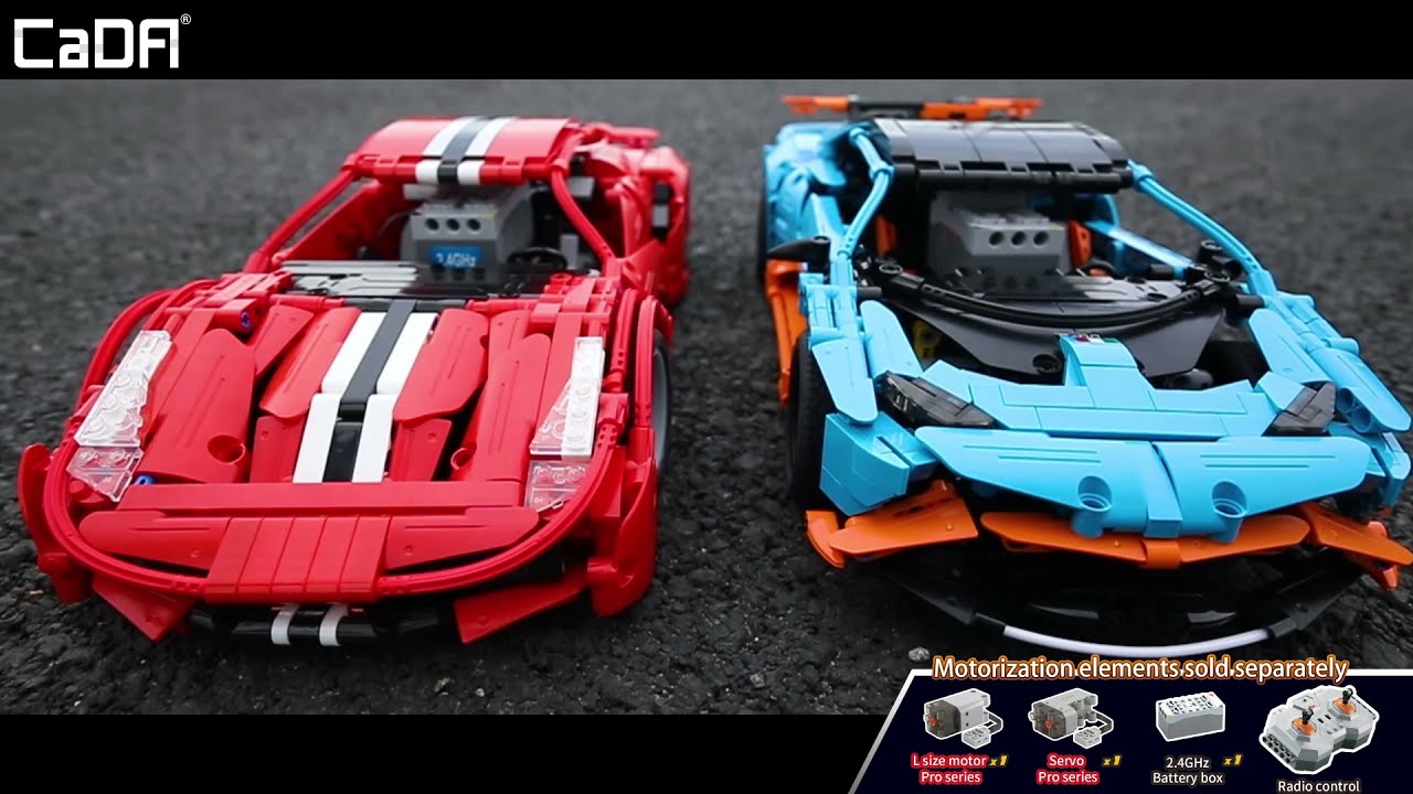 CaDA Bricks sports cars C61049W / C61050W - YouTube