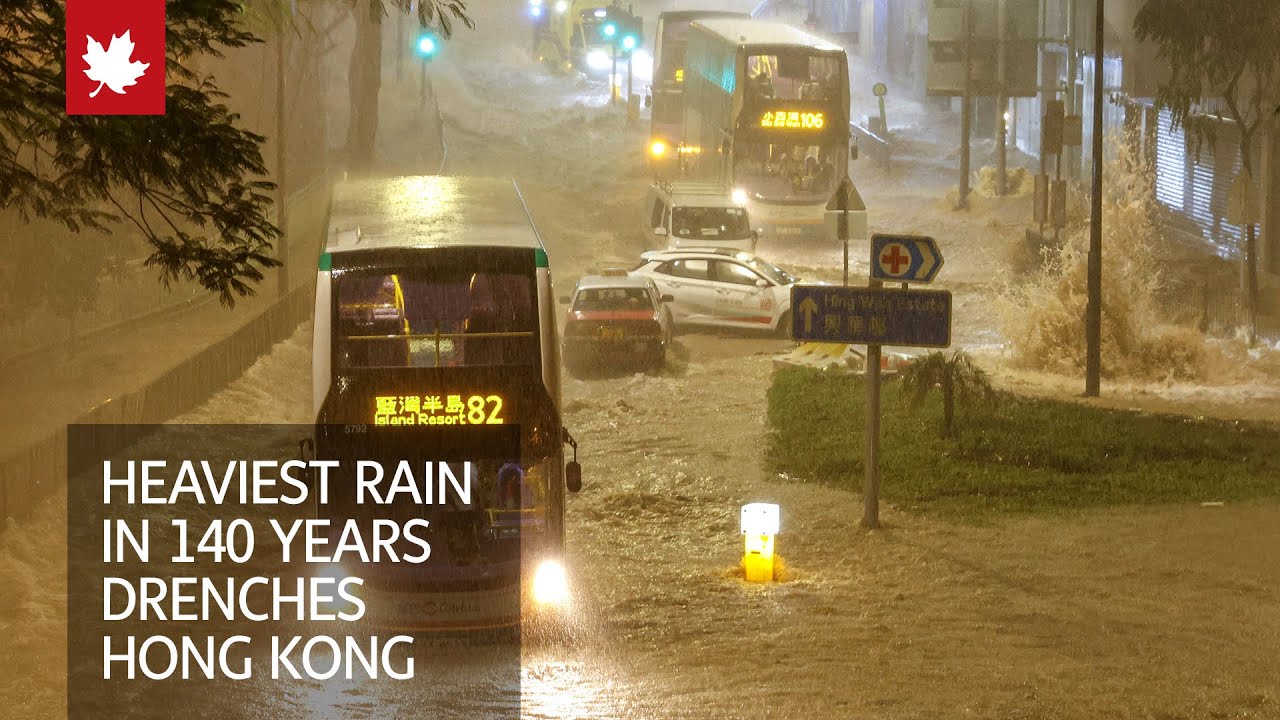 Heaviest rain in 140 years drenches Hong Kong - YouTube