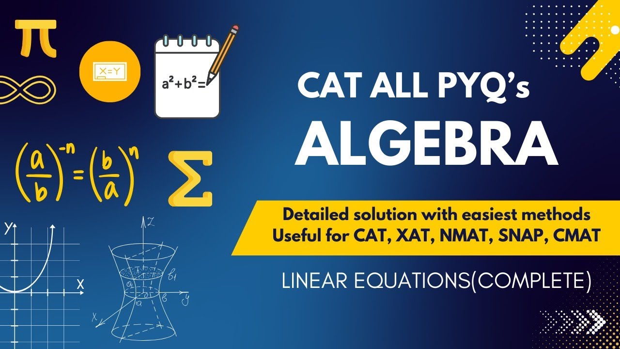 CAT Algebra Linear Equation previous year question- 3 - YouTube
