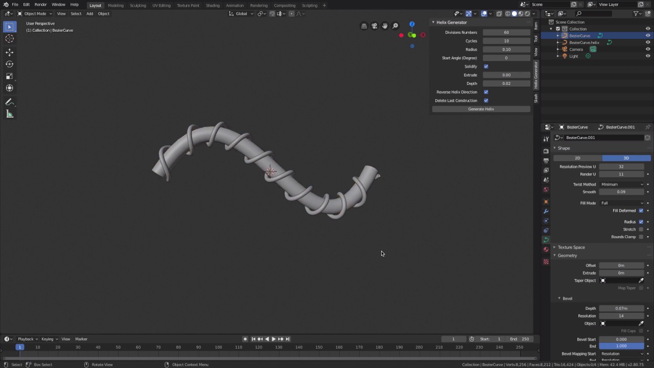 Helix Generator for Blender - YouTube