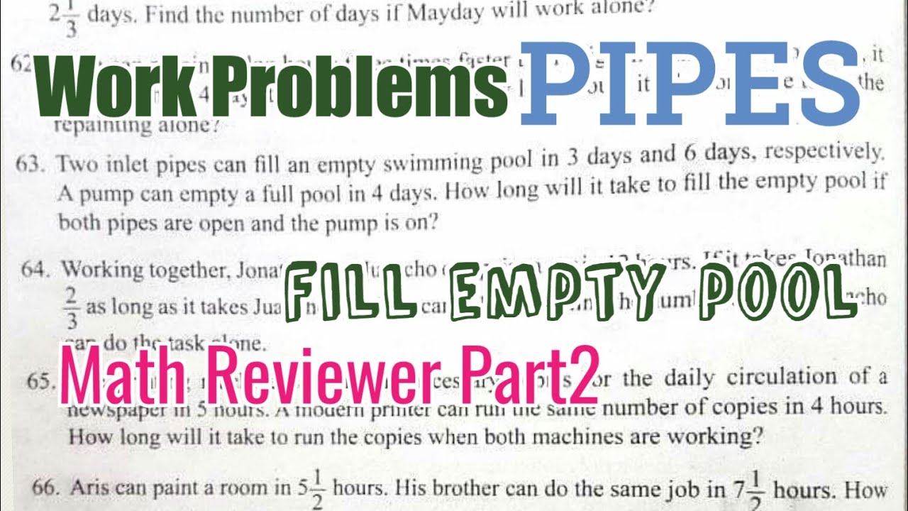 WORK PROBLEM Reviewer part2 | PIPES - YouTube