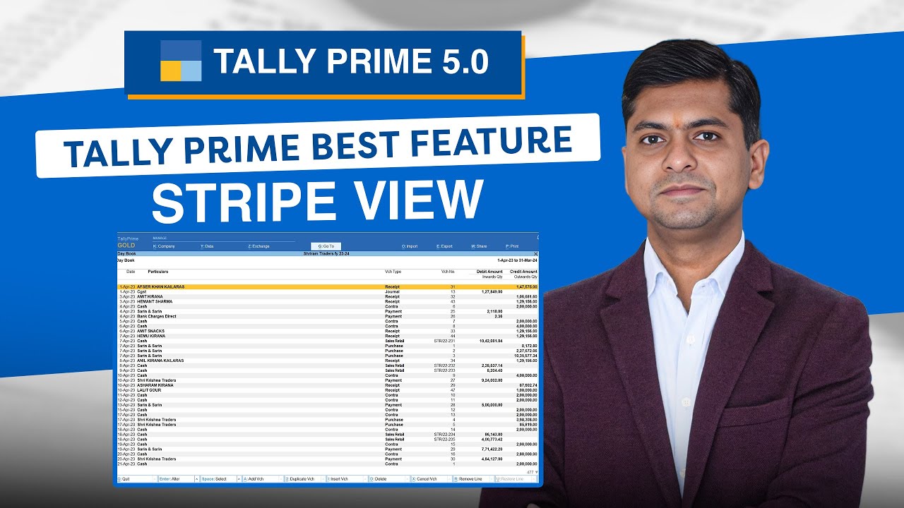 Tally Prime 5.0 New Update| How to enable stripe view in Tally Prime ...