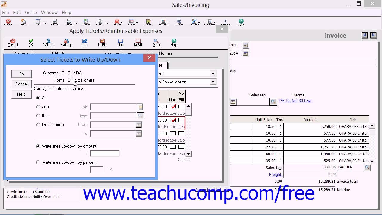Sage 50 2014 Tutorial Billing Time and Expense Tickets Sage Training ...