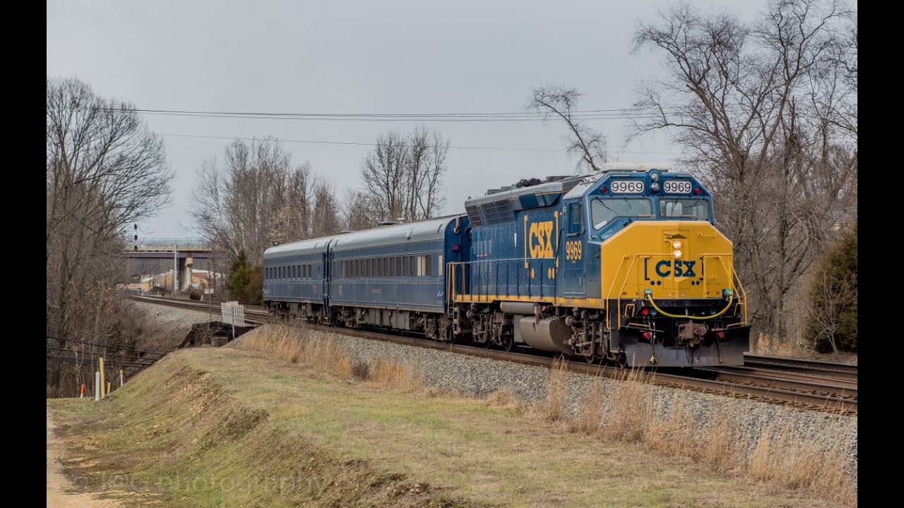 [HD] CSXT W003-25 Track Geometry Train w/ CSX GP40WH-2 #9969: February ...