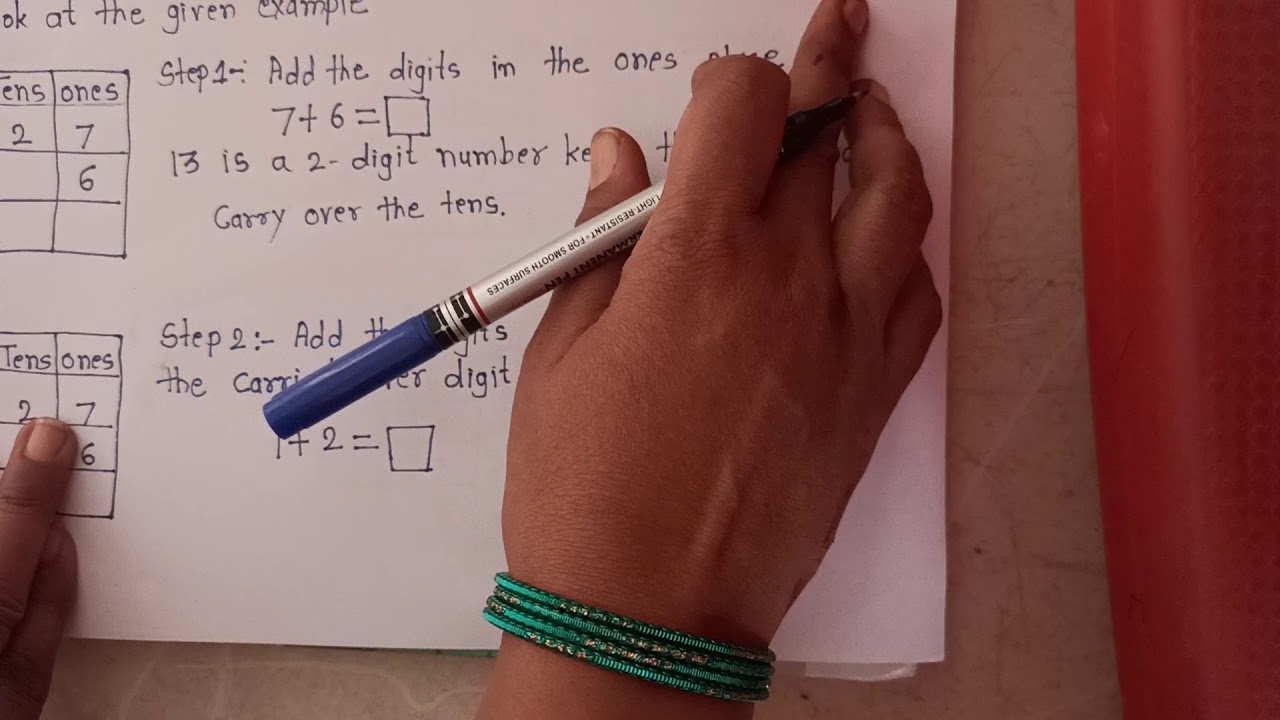 Addition by carry over method - YouTube