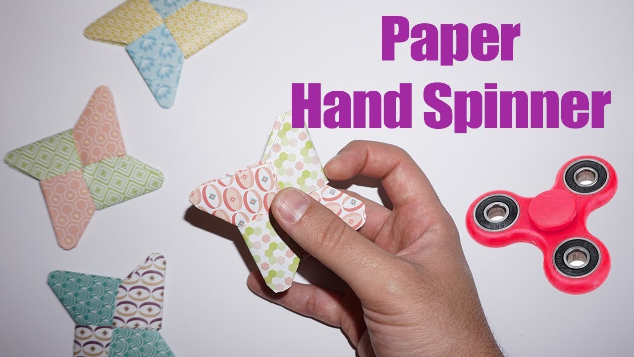 How to make an easy paper diy hand spinner origami for kids ? - YouTube