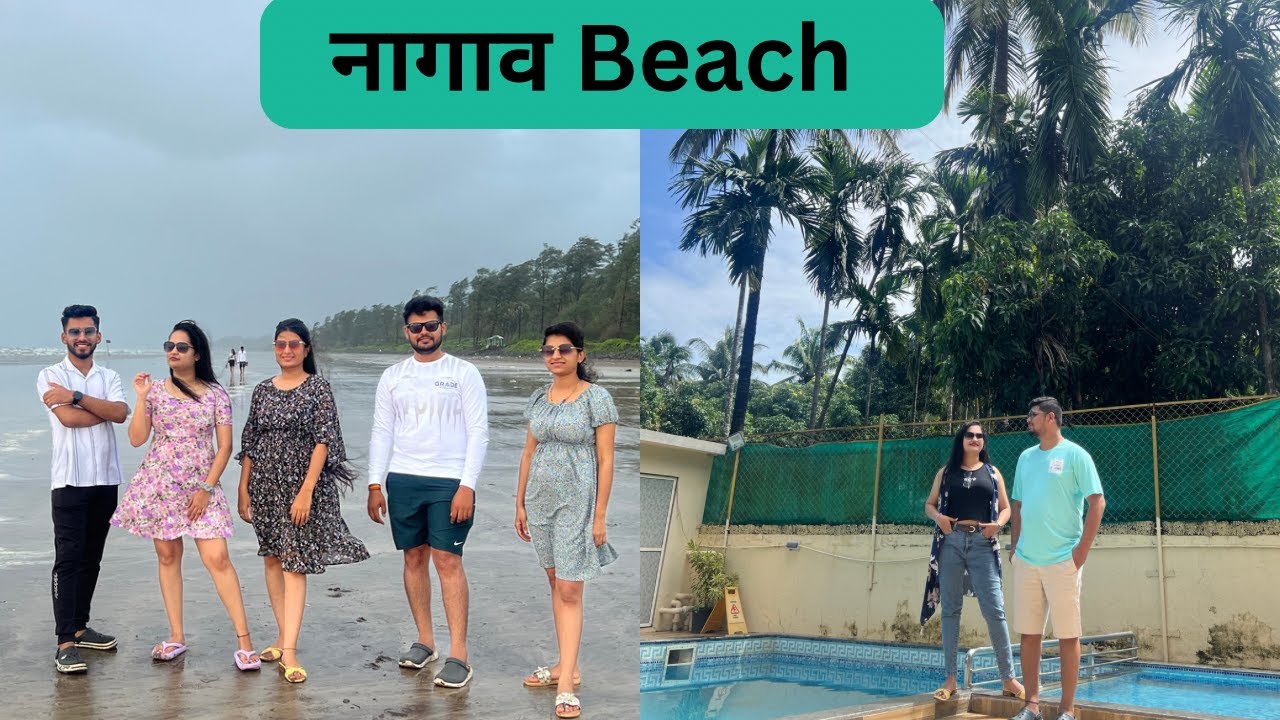Nagaon Beach 🏝️ | Tourist Places in Alibaug | Birla Temple 🩵 | Family ...