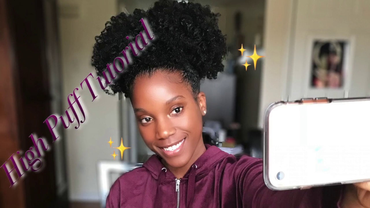 Simple High Puff Tutorial On 4B/4C Hair | Sunshine Curls - YouTube