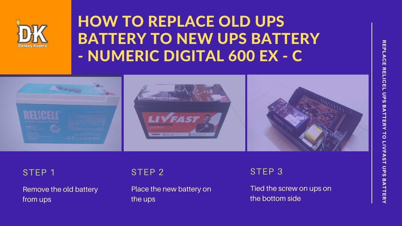 How to replace old ups battery to new ups battery | Numeric digital 600 ...