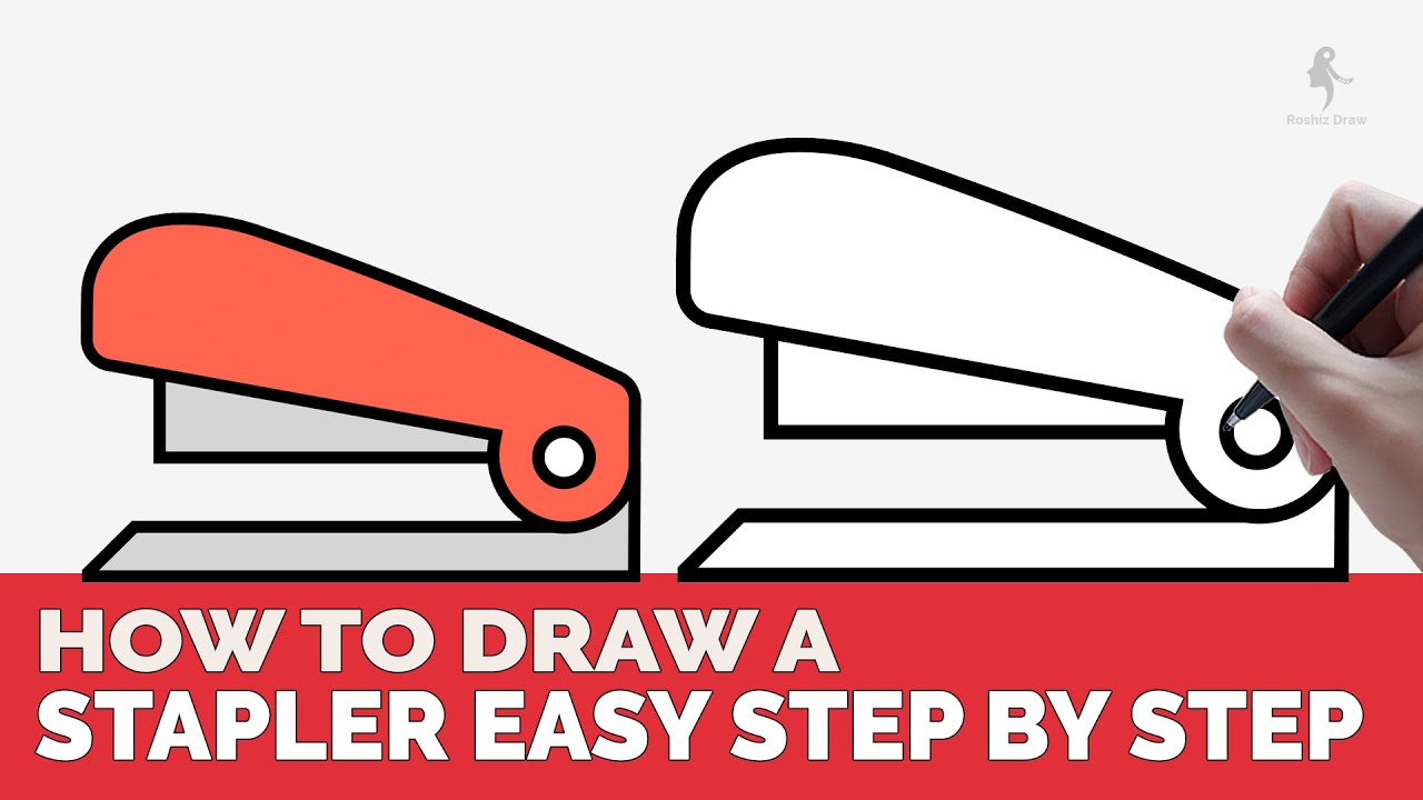 HOW TO DRAW A STAPLER EASY - YouTube