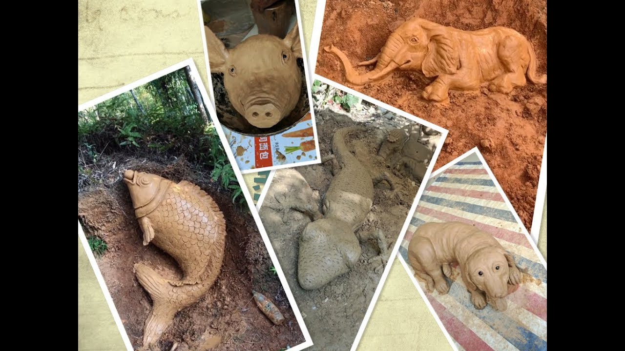Mud Art clay model | Dry Mud skill you never seen - YouTube