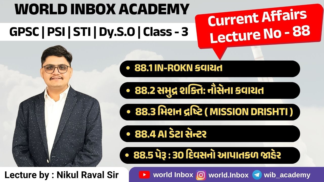 Current Affairs 2025 | Part - 88 | Lecture By Nikul Raval Sir | World ...