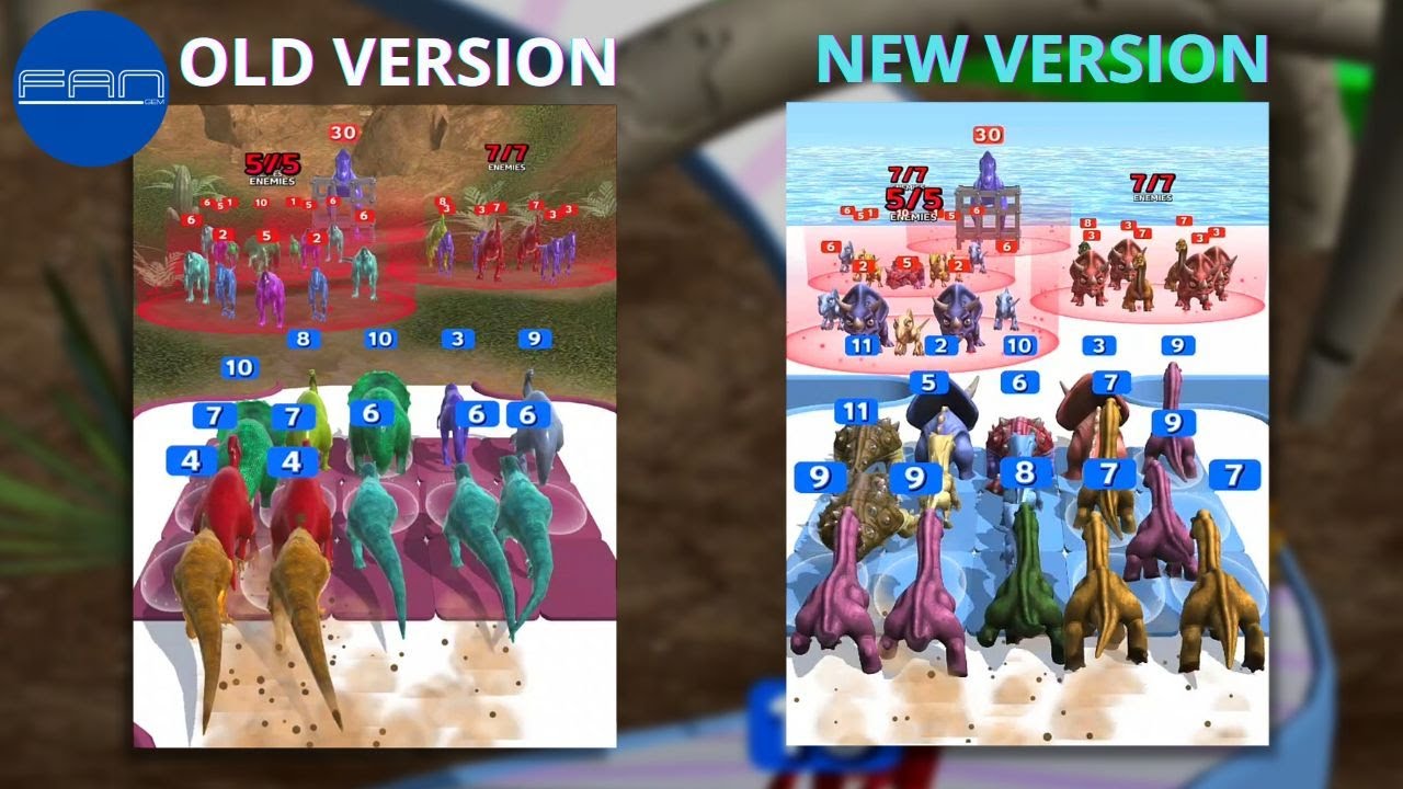 Old version vs New version - Merge Run & Batlle Dinosaur - YouTube