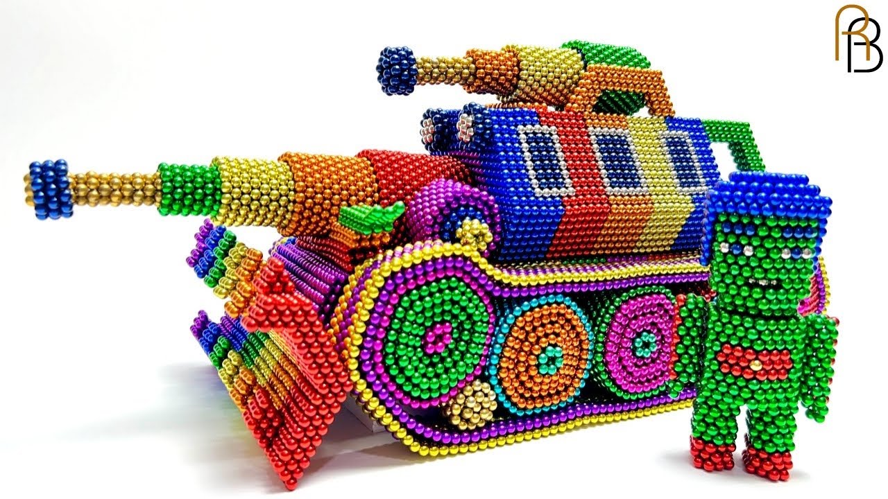 Make a Battle Tank with Magnetic Balls (ASMR) DIY/ RainbowMagnetArt ...