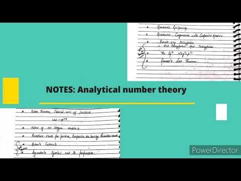 Notes : analytical number theory - YouTube