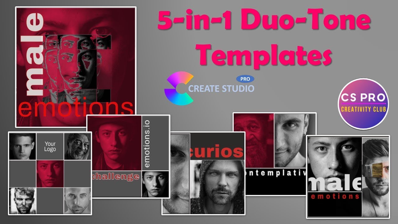 DUO TONE Template for CreateStudio Pro Users - YouTube
