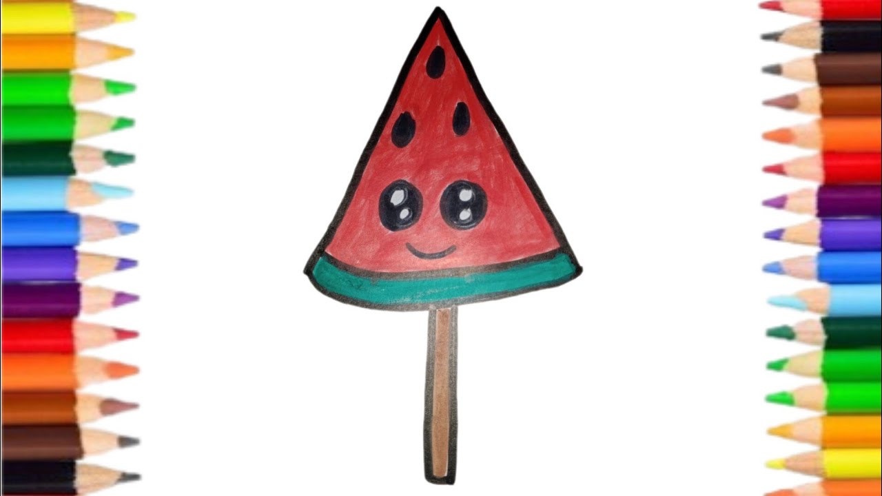 How To Draw Watermelon Ice cream l How to Draw Cute Watermelon Ice ...