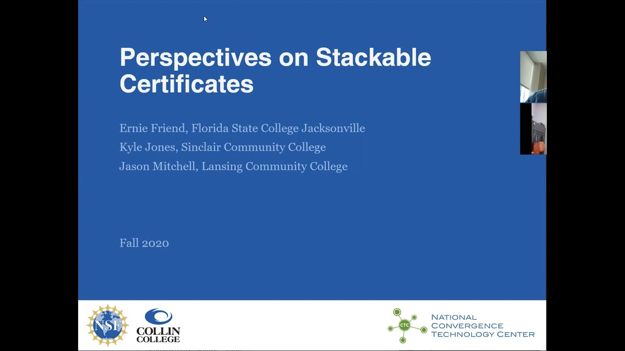 Perspectives on Stackable Certificates (National CTC, 2020) - YouTube