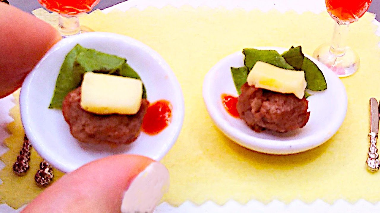 Tasty Mini Cheese Hamburg Steak | ASMR Ver.| Miniature recipe - YouTube