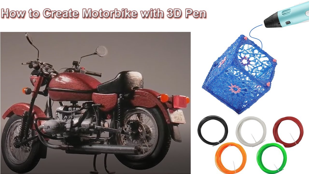 How to create motorbike with 3D pen - YouTube