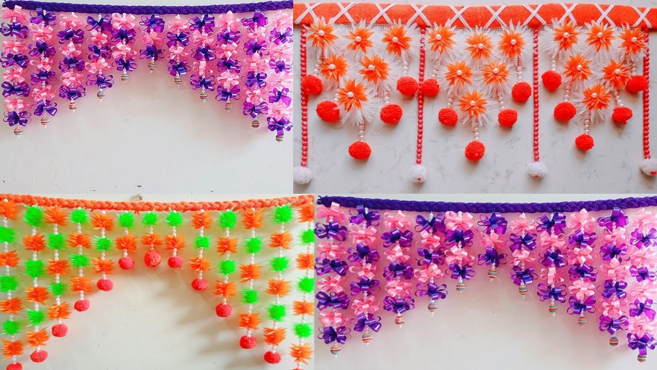 3 Beautiful Straw Pipe And Plastic Ribbon Toran #New Toran Design 2021 ...