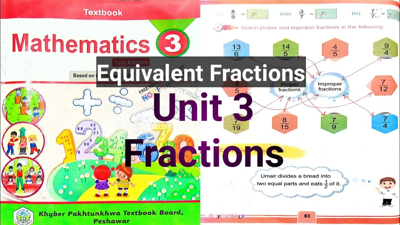Class 3 Mathematics Unit 3 Fractions lecture 32 in pashto (kpk book board peshawar) - YouTube