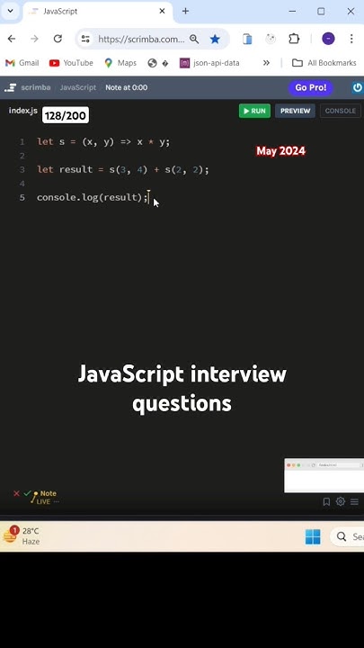 128/200. JavaScript interview questions #softwareengineer #javascript #code #coding - YouTube