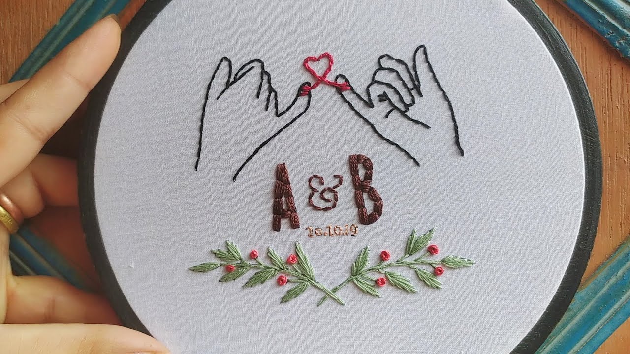 Couple love Embroidery | Embroidery for Beginners - Let's Explore - YouTube