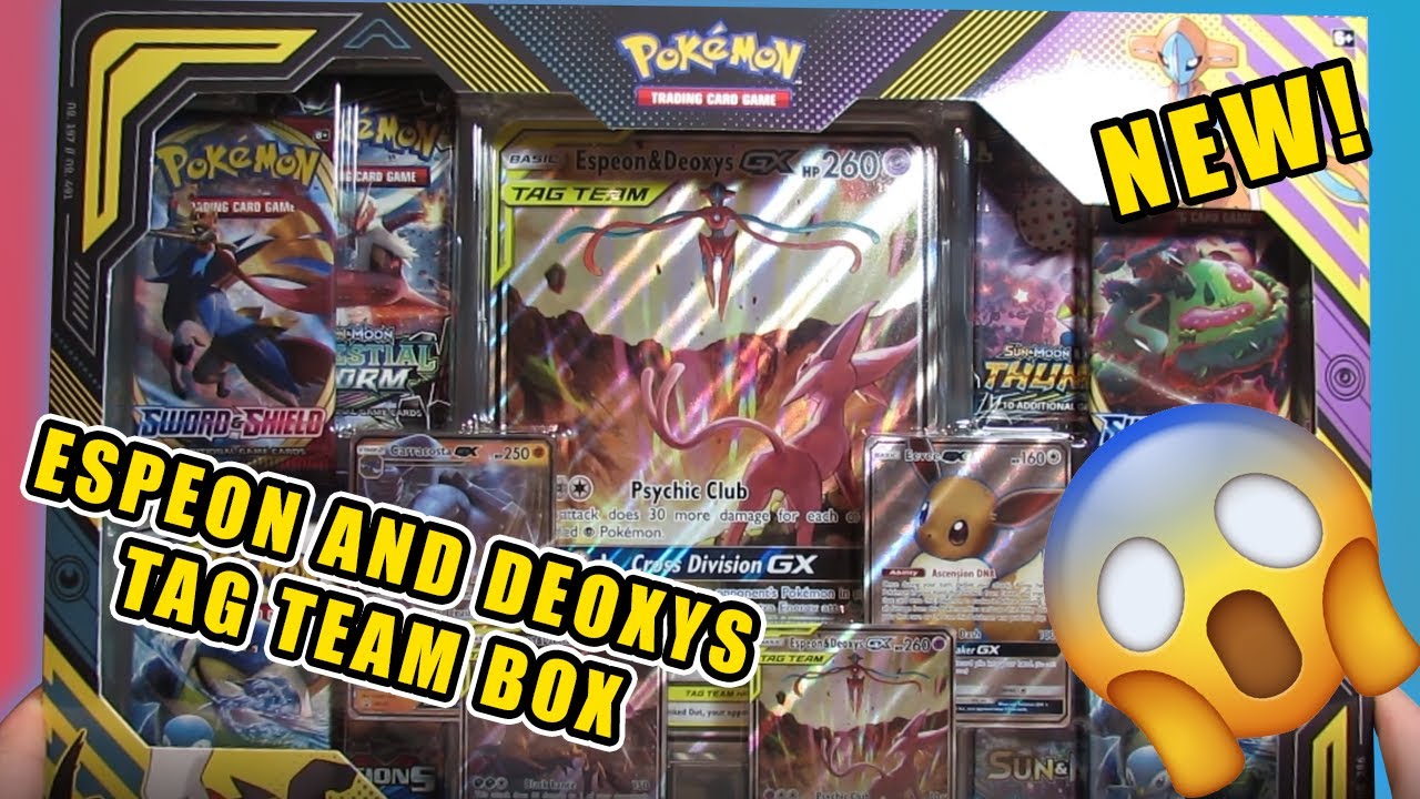 Opening the *BRAND NEW* Espeon and Deoxys GX Tag Team Powers Collection ...